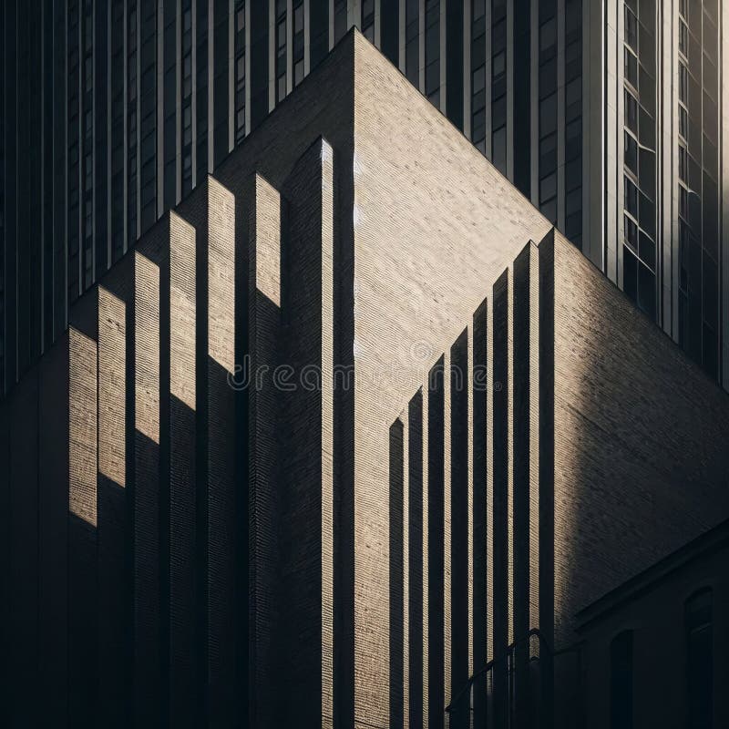 Medium Shot Shadow Play the Sharp Geometric Shadow of a Modern Stock ...