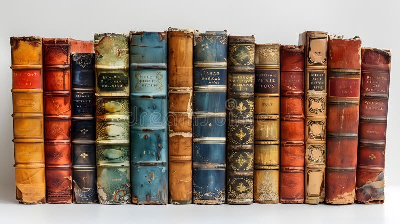 Medium Shot of a Stack of Old Books Stock Illustration - Illustration ...