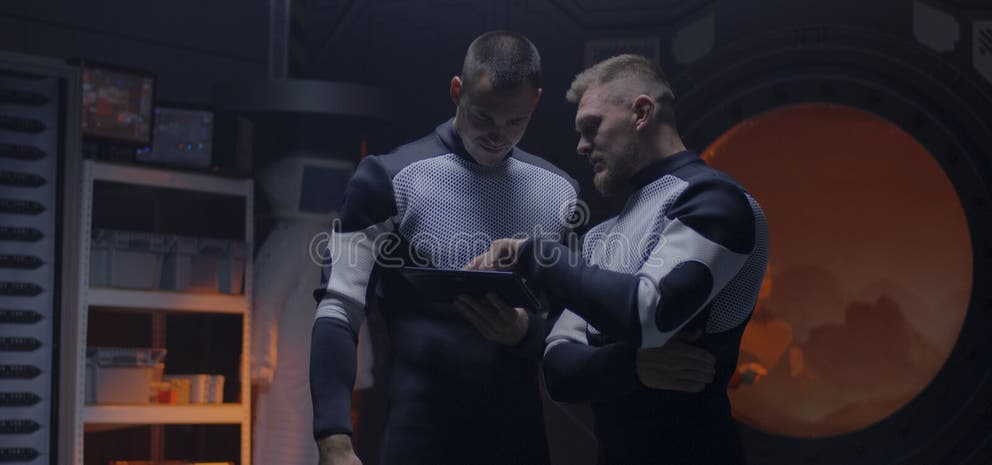 Astronauts Working in a Mars Base Stock Photo - Image of cooperation ...