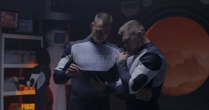 Astronauts Working in a Mars Base Stock Footage - Video of crew ...