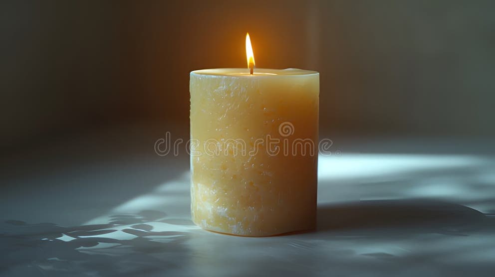Medium Shot of Unlit White Cylindrical Candle Stock Illustration ...