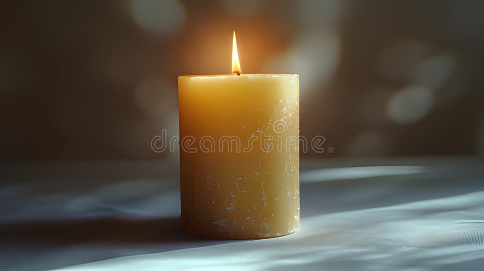 Medium Shot of Unlit White Cylindrical Candle Stock Illustration ...