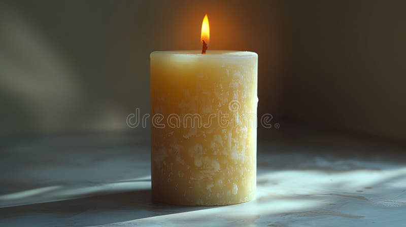 Medium Shot of Unlit White Cylindrical Candle Stock Illustration ...