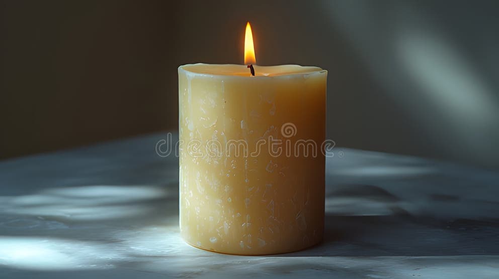 Medium Shot of Unlit White Cylindrical Candle Stock Illustration ...
