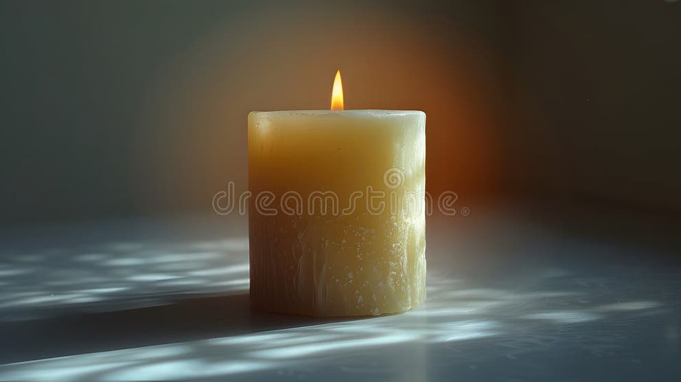 Medium Shot of Unlit White Cylindrical Candle Stock Illustration ...