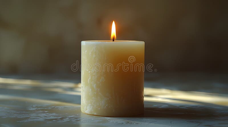 Medium Shot of Unlit White Cylindrical Candle Stock Illustration ...