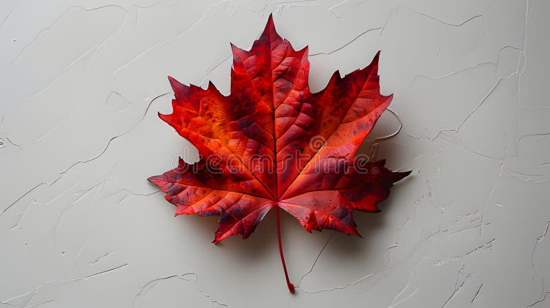 Medium Shot of Vibrant Red Maple Leaf Stock Illustration - Illustration ...
