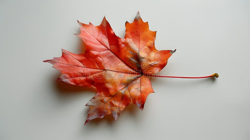 Medium Shot of Vibrant Red Maple Leaf Stock Illustration - Illustration ...