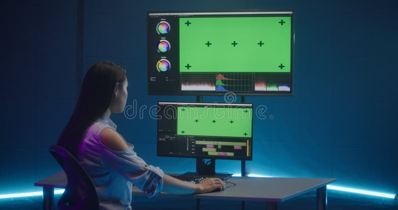 Video Editor at Work in Editing Room Stock Photo - Image of profession ...