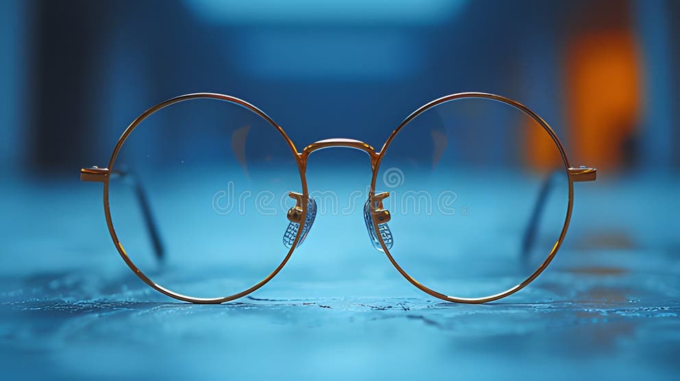 Medium Shot of Vintage Gold Spectacles Stock Illustration ...