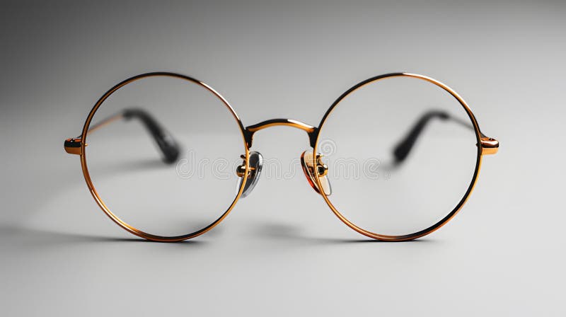 Medium Shot of Vintage Gold Spectacles Stock Illustration ...
