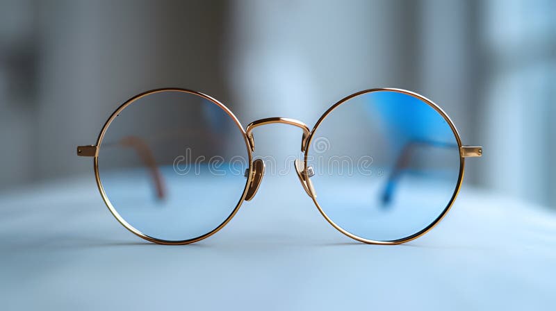 Medium Shot of Vintage Gold Spectacles Stock Illustration ...