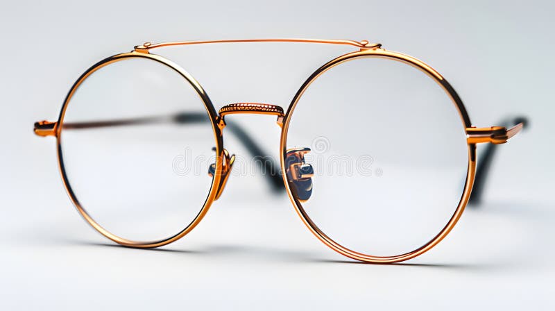 Medium Shot of Vintage Gold Spectacles Stock Illustration ...