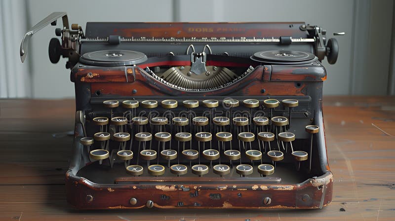 Medium Shot of a Vintage Typewriter Stock Illustration - Illustration ...