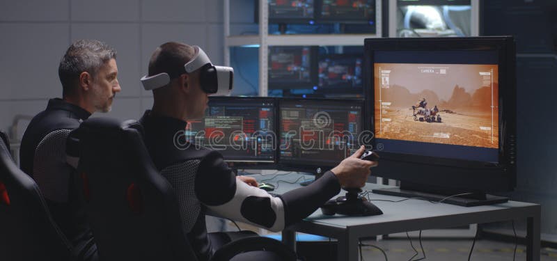 Man Controlling Mars Rover with Remote Controller Stock Photo - Image ...