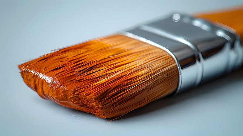 Medium Shot of Wooden Handled Paintbrush Stock Illustration ...