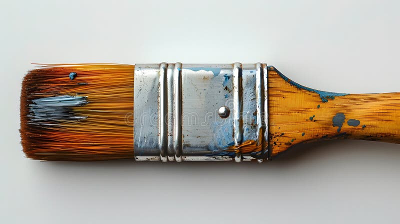 Medium Shot of Wooden Handled Paintbrush Stock Illustration ...