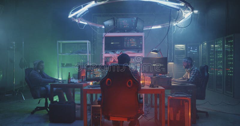 Young Hackers Coding on Their Computers Stock Photo - Image of security ...