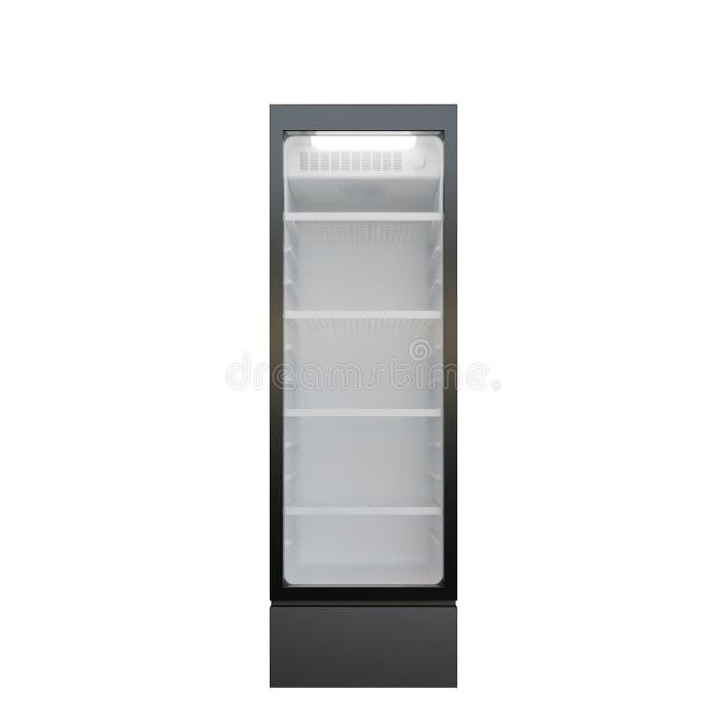 Medium Size Showcase Display Cooler Front View 3D Render Illustration ...