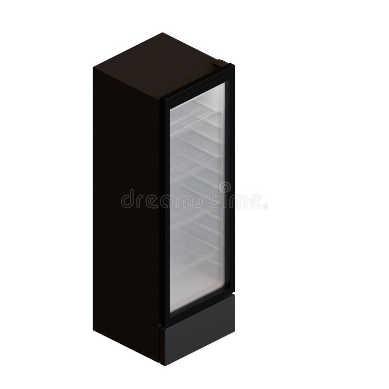 Medium Size Showcase Display Cooler Isometric View 3D Render ...