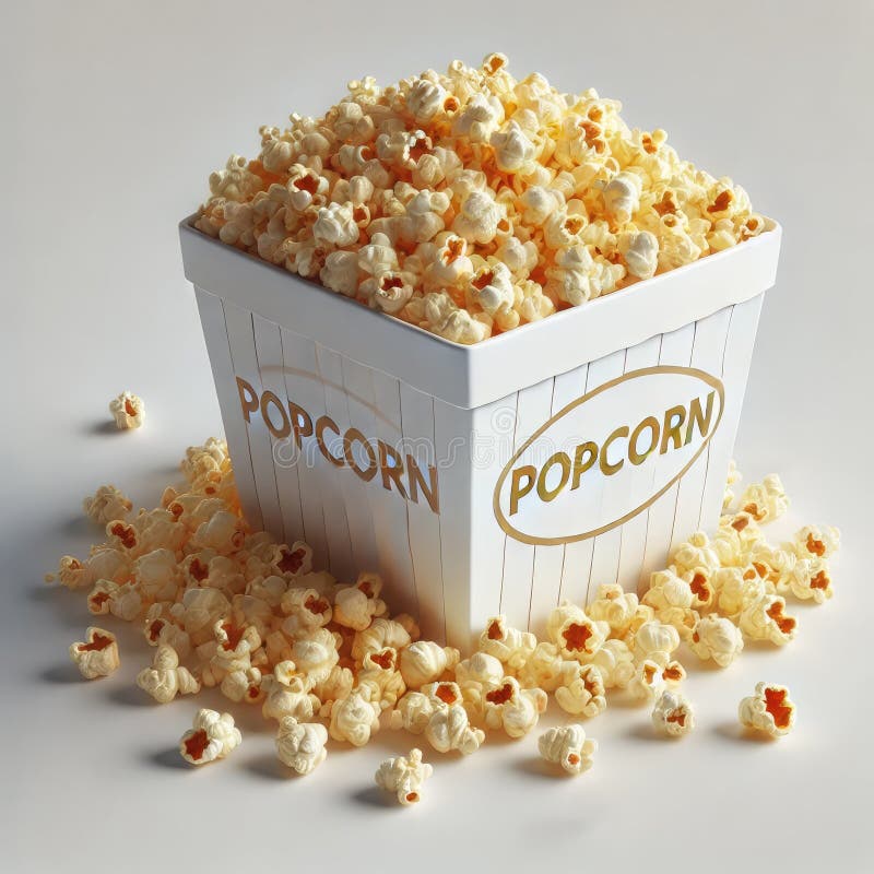 Delicious Popcorn Design and Popcorn Scattered Everywhere Stock ...