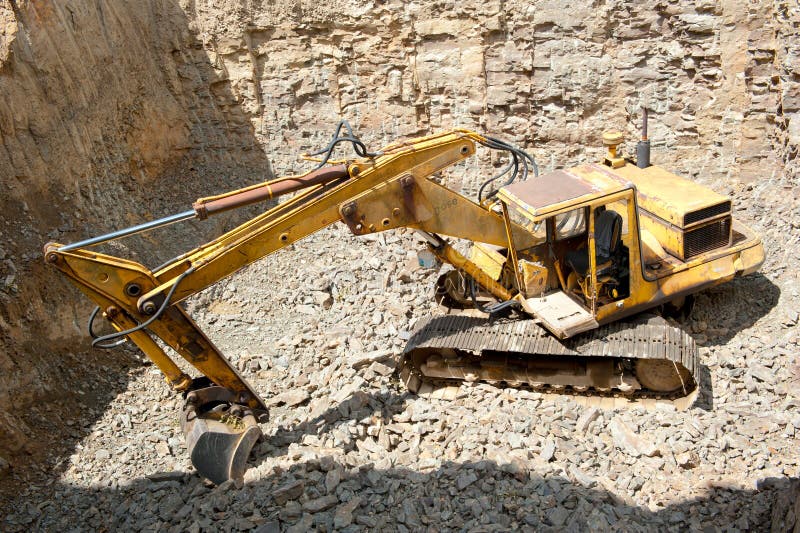 Rock excavator stock image. Image of lift, heavy, braking - 14390533