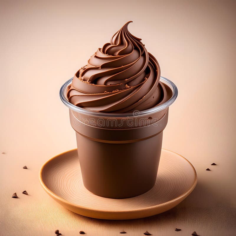 A Medium Sized Ice-cream Cup of Chocolate Stock Illustration ...