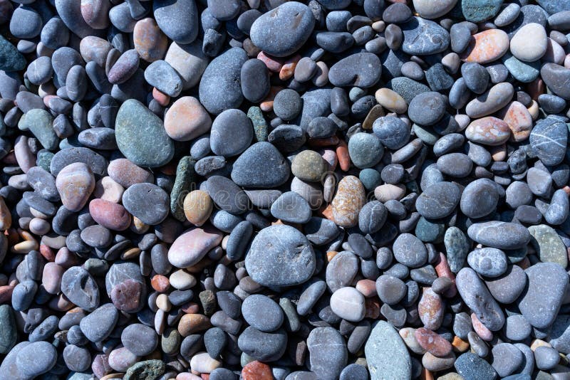 Medium-sized Pebbles on the Seaside Background Stock Image - Image of ...
