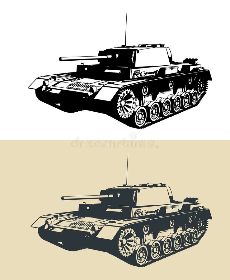 Medium Tank from World War II Stock Vector - Illustration of vector ...