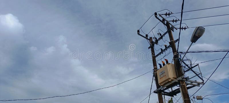 Medium Voltage Power Lines in Residential Complexes Stock Image - Image ...