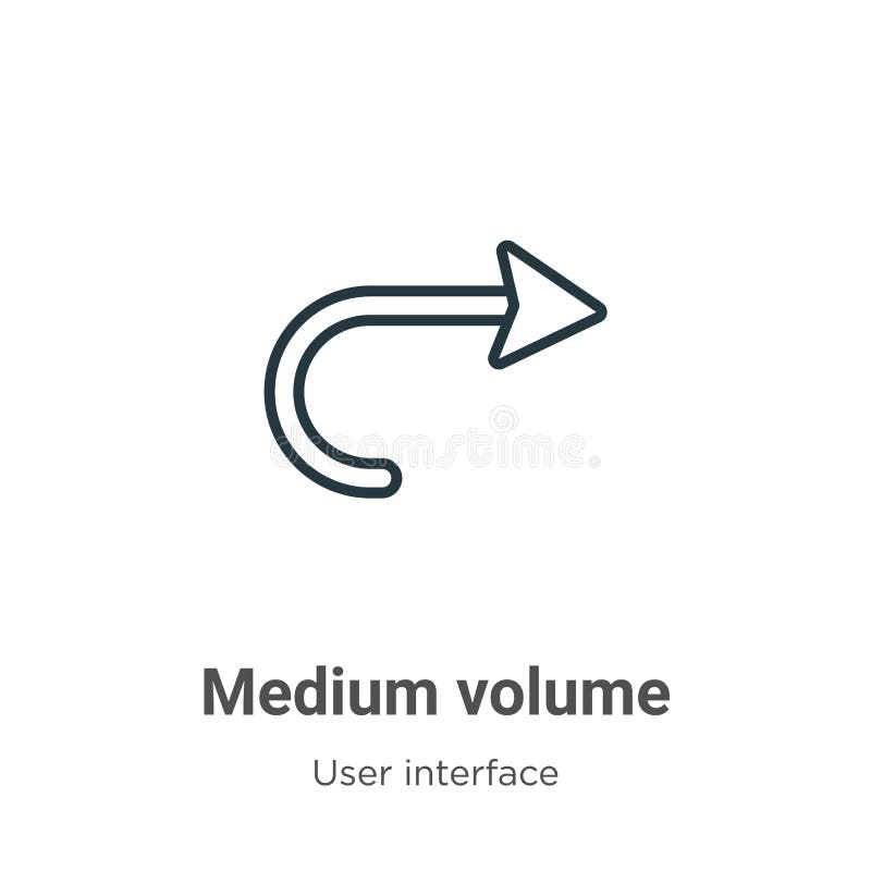 Medium Volume Outline Vector Icon. Thin Line Black Medium Volume Icon ...