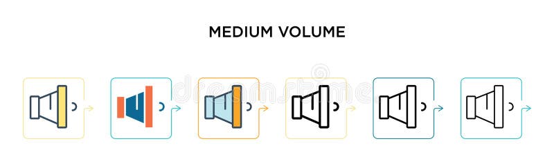Medium Volume Vector Icon in 6 Different Modern Styles. Black, Two ...