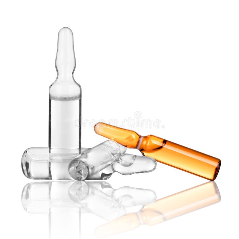 Glasampullen Mit Flüssiger Medizin Stockbild - Bild von dosis ...