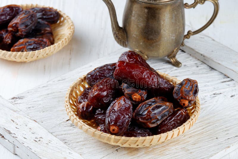 Medjool Dried Date Palm Fruits Isolated on a White Background Stock ...