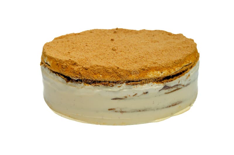 Medovic Honey Cake Isolate on White Stock Image - Image of closeup ...