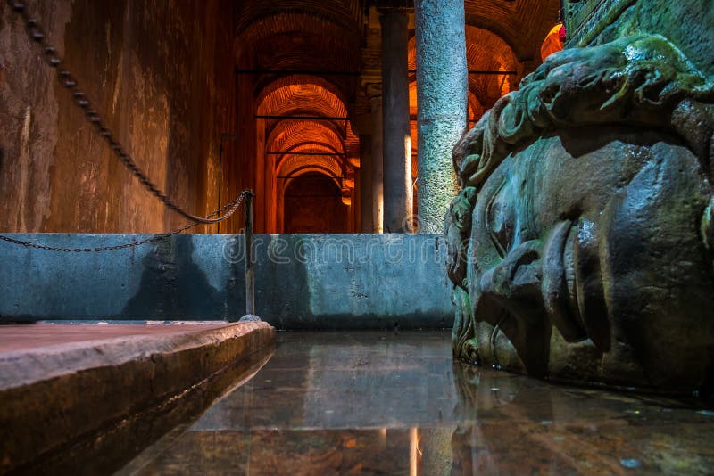 Medusa, Basilica Cistern Istanbul Stock Photo - Image of site, stone ...