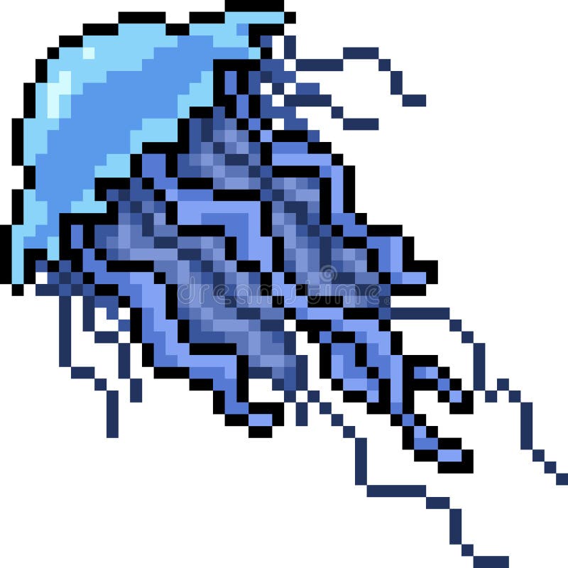 Arte Do Pixel Das Medusa Bocado Do Animal Marinho 8 Illust Do Vetor Dos ...