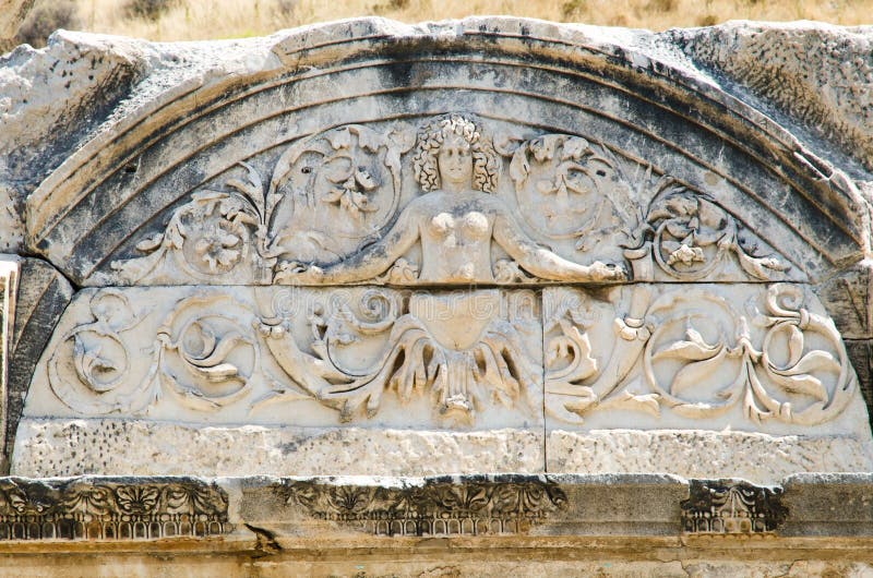 Medusa in Hadrian s Temple stock image. Image of explore - 21966907