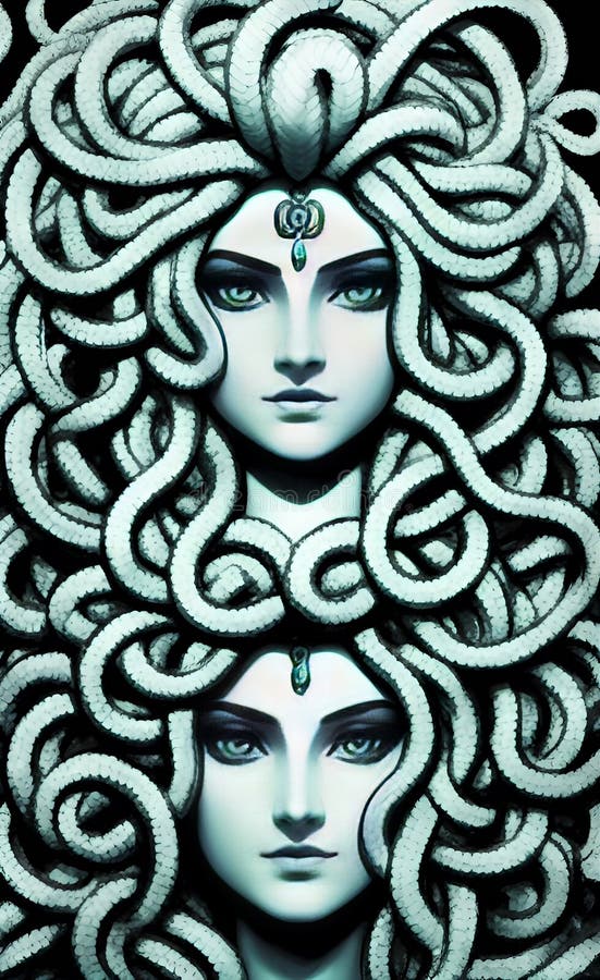 Medusa Illustration AI Artwork Stock Illustration - Illustration of ...
