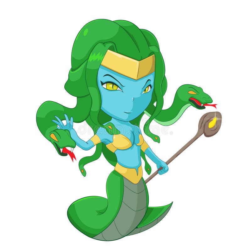 Medusa Monster Cartoon Character Isolate Vector Stock Vector ...