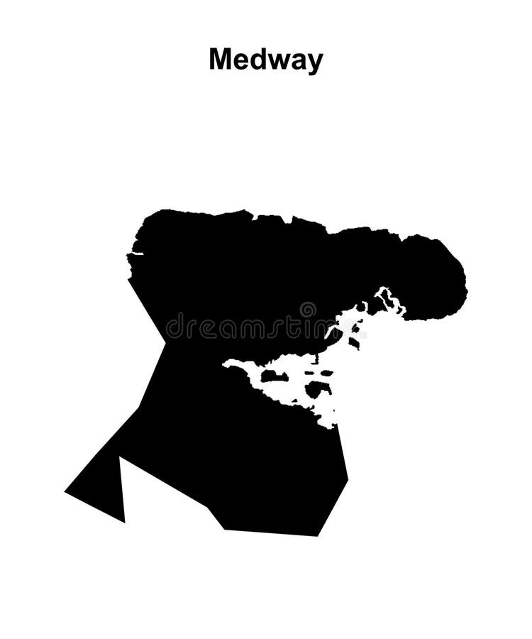 Medway outline map stock vector. Illustration of boundary - 360362892