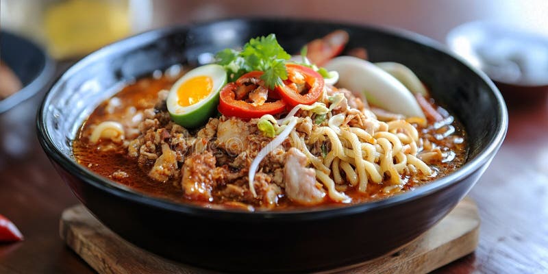 Mee Rebus in Dish on the Table Stock Illustration - Illustration of ...