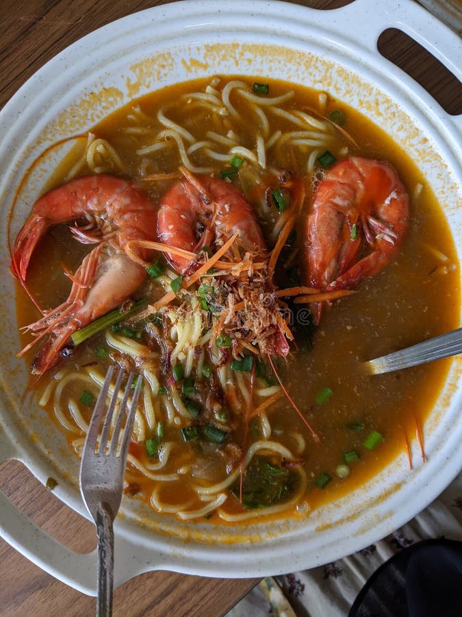 Mee Udang or Fresh Prawn Noodle Stock Photo - Image of noodle, prawn ...
