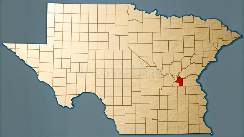 Meeker County Minnesota Outline Map Blank Detailed Vector for Printing ...