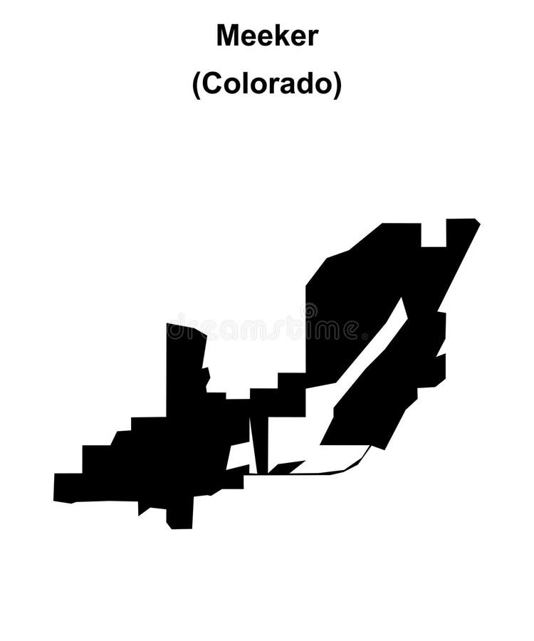 Meeker outline map stock vector. Illustration of boundary - 387016549