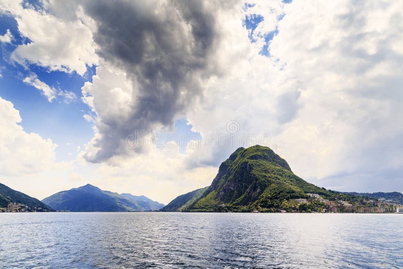 Meer Lugano, Zwitserland stock foto. Image of toerisme - 134606964