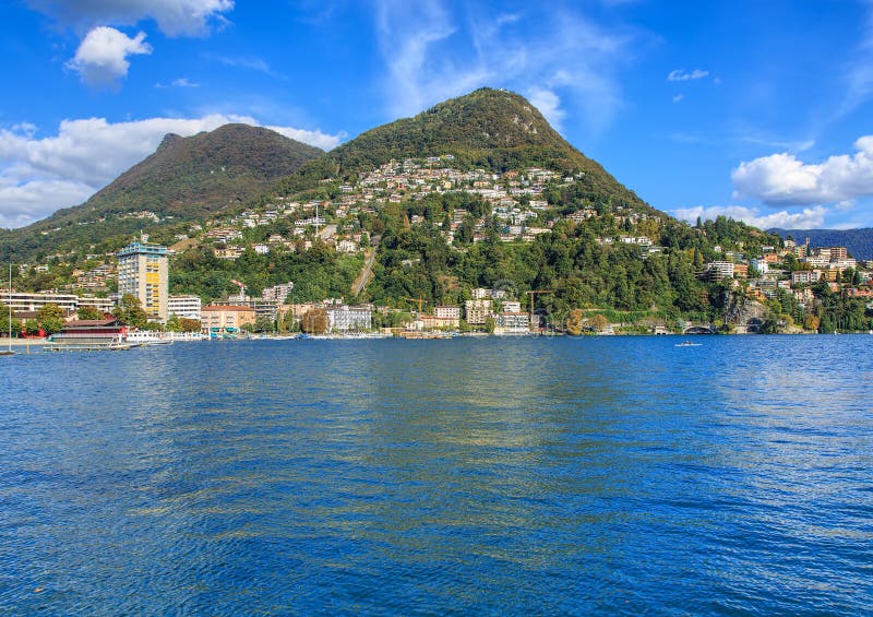 Meer Lugano, Zwitserland stock afbeelding. Afbeelding bestaande uit ...