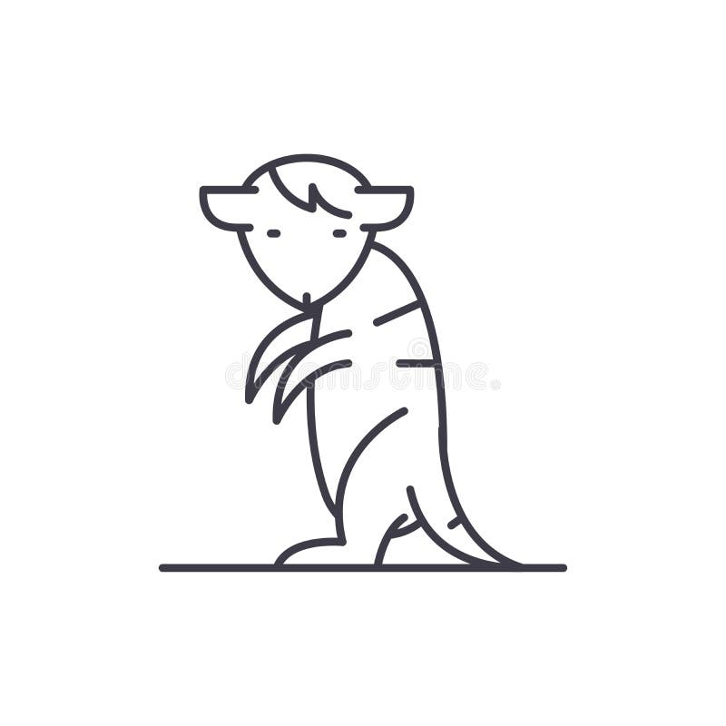 Meerkat Line Icon Concept. Meerkat Vector Linear Illustration, Symbol ...
