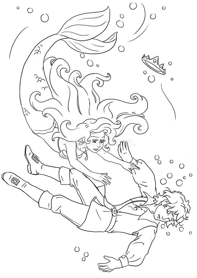 Meermin en prins stock illustratie. Illustration of meisje - 58341238