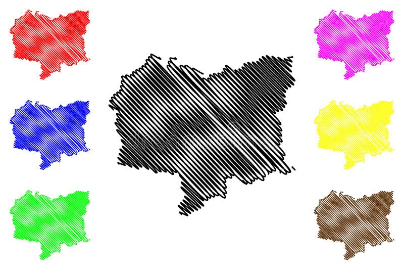 Meerut District Uttar Pradesh State, Republic of India Map Vector ...